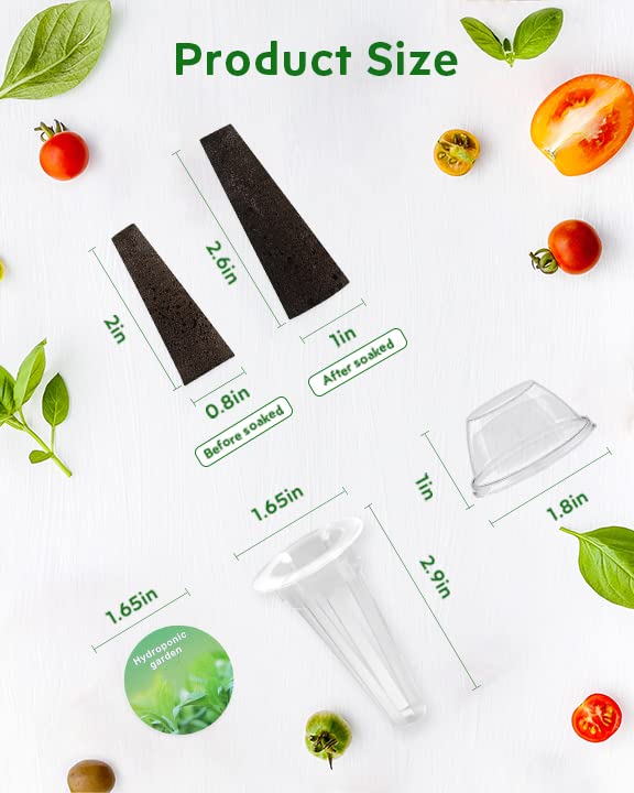 GardenCube 160pcs Hydroponic Pods Kit: Grow Anything Kit with 40 Grow Sponges, 40 Grow Baskets, 40 Grow Domes, 40 Pod Labels - Compatible with Hydroponics Supplies from All Brands