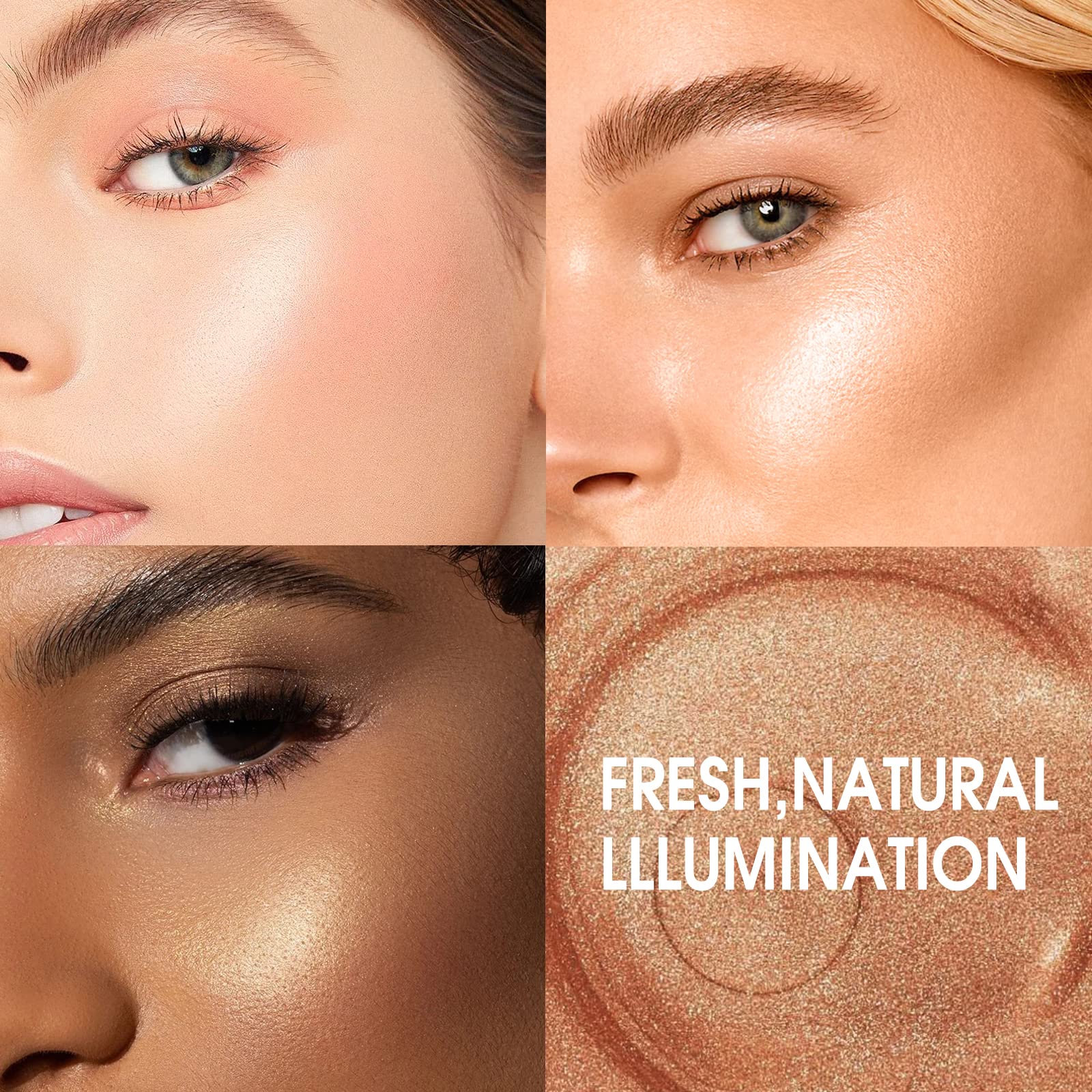 LANGMANNI 1PC Holographic Liquid Body Highlighter, 6 Colors Liquid Illuminator Waterproof Moisturizing Face & Body Highlighter Makeup Smooth Shimmer Makeup 1.35 fl.oz (#4 Bronze)