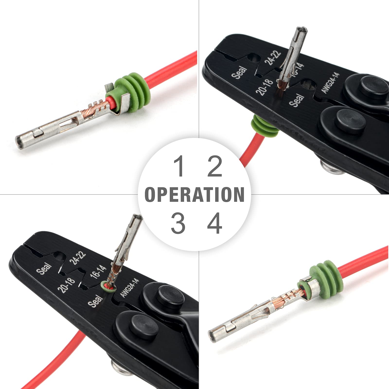iCrimp Delphi Weather Pack Crimper, Metri Pack Crimping Tool, Wire Crimper for Sealed Weatherproof Automotive Electrical Connectors AWG14 to AWG24