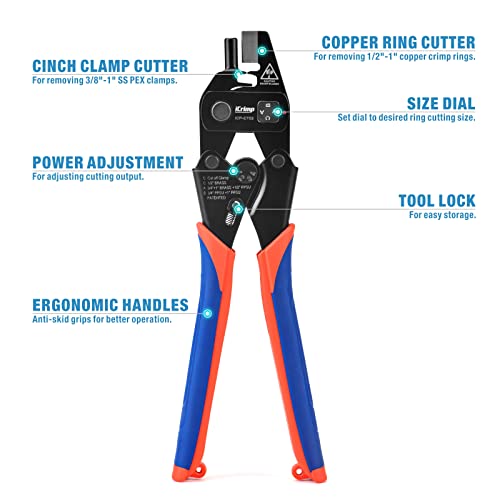 iCrimp ICP-CT02 PEX Crimp Fitting Removal Tool for Removing 1/2-in, 3/4-in, 1-in PEX Copper Crimp Rings & Stainless Steel Cinch Clamps
