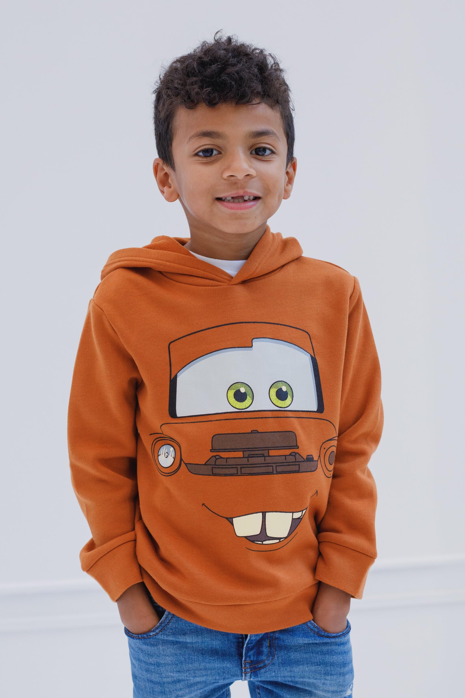 Disney Pixar Cars Tow Mater Little Boys Fleece Pullover Hoodie Brown 7-8
