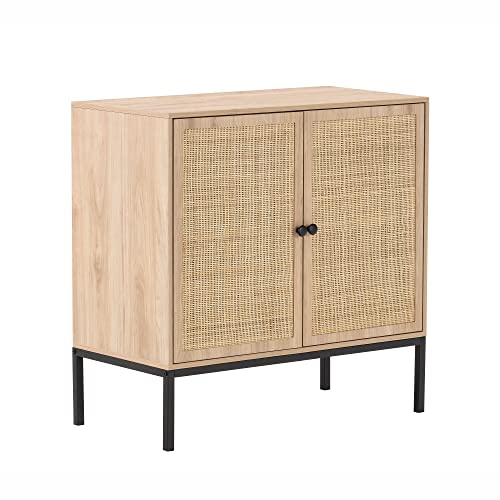 Yechen Sideboard Buffet Storage Cabinet with Handmade Natural Rattan Doors, Accent Cabinet, for Living Room, Dining Room, Entryway, Kitchen, Nature 2