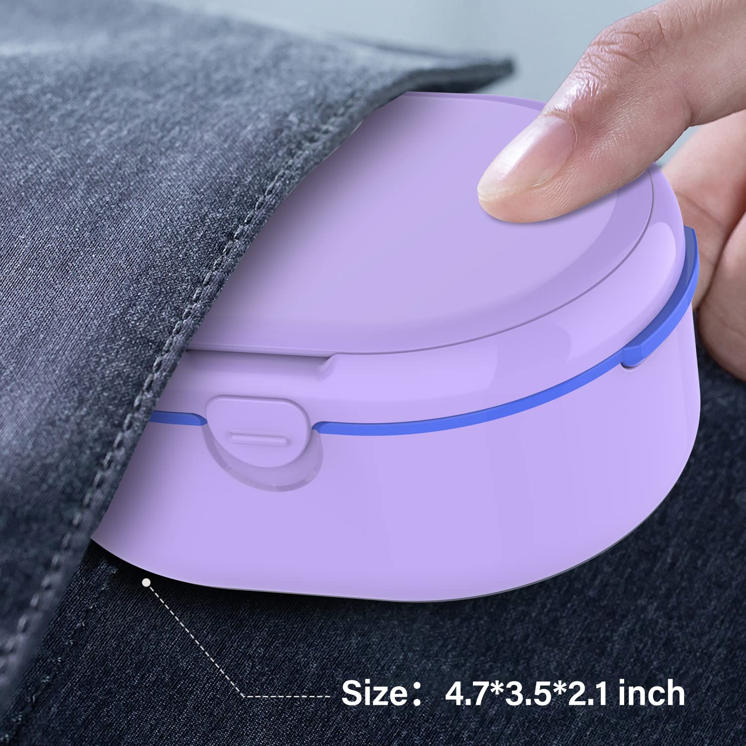 Large Denture Bath Case Cup Box Holder Storage Soak Container, Retainer Case,Mirror Orthodontics Mouth Guard Case,Suitable for Dentures, Partial Dentures, Chews and Removal Tool with Braces(Purple)…
