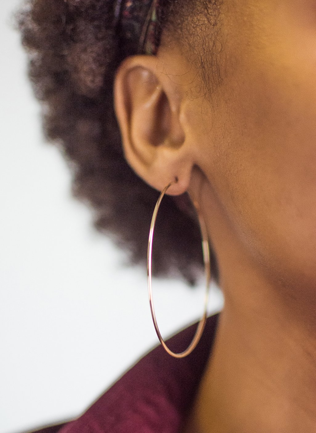 Extra Large 14k Yellow Gold Continuous Endless Hoop Earrings, 1.2mm Tube (62mm)