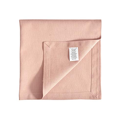 Pink Cloth Napkins Dinner Washable Set of 12 in Cotton Linen Fabric Blush, Premium Quality Soft Durable, Mitered Corners for Everyday Use Hotel Restaurant Good Absorbency Reusable Napkin Dusty Pink