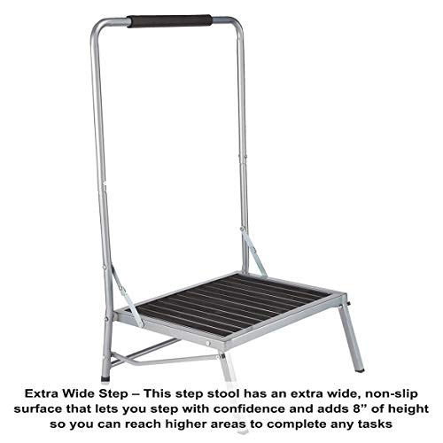 LivingSURE Extra Wide Step Stool with Handle, 20β x 15.6β x 38.4β