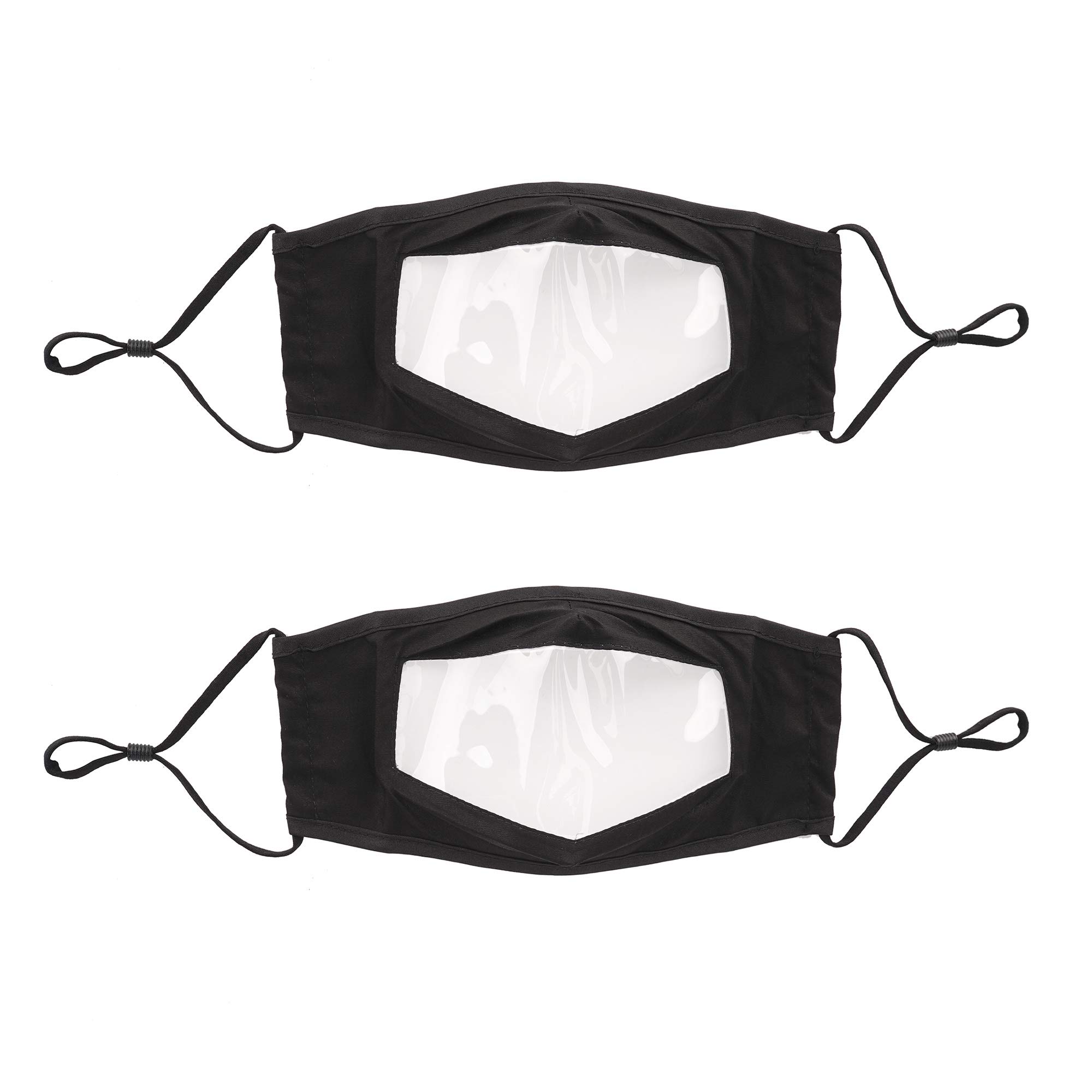 Feeke Kids Reusable Mouth Cotton Cover with Clear Window and Adjustable Ear Straps for Children- 2 Pack