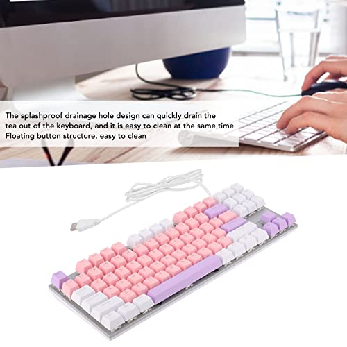 HAIKOO Mechanical Keyboard, Fullkey Conflictfree Mechanical Gaming Keyboard for Computer (Pink)