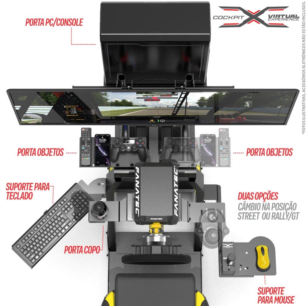 Extreme Simracing Racing Simulator Cockpit With All Accessories (Black/Yellow) - VIRTUAL EXPERIENCE V 3.0 Racing Simulator For Logitech G27, G29, G920, G923, SIMAGIC, Thrustmaster And Fanatec