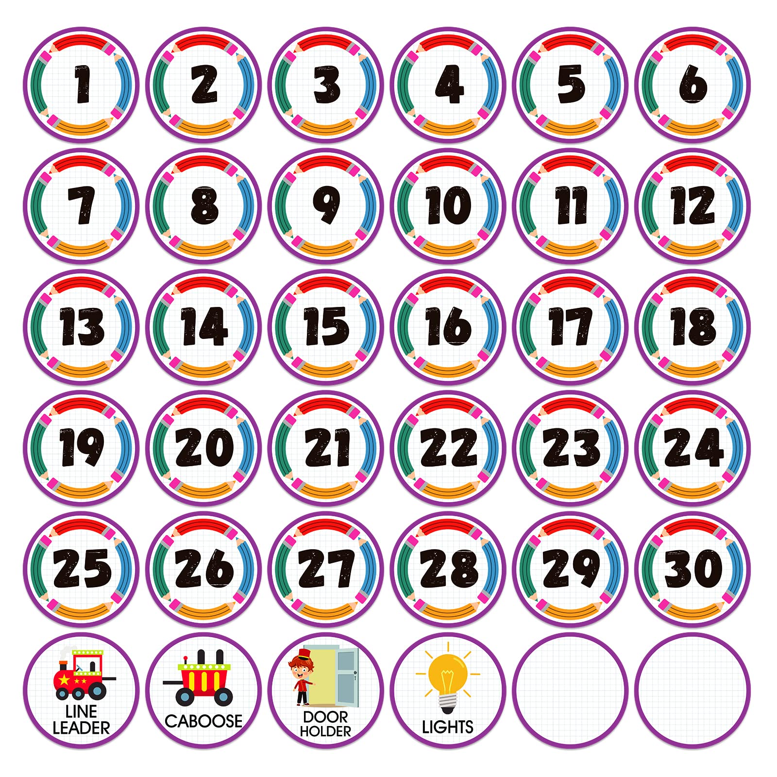 WhatSign 36Pcs Number Spot Markers Stickers 4" Line up Spots for Classroom Floor Number Stickers Classroom Line up Spot Dots Floor Decals for Back to School Kindergarten Elementary Preschool Classroom