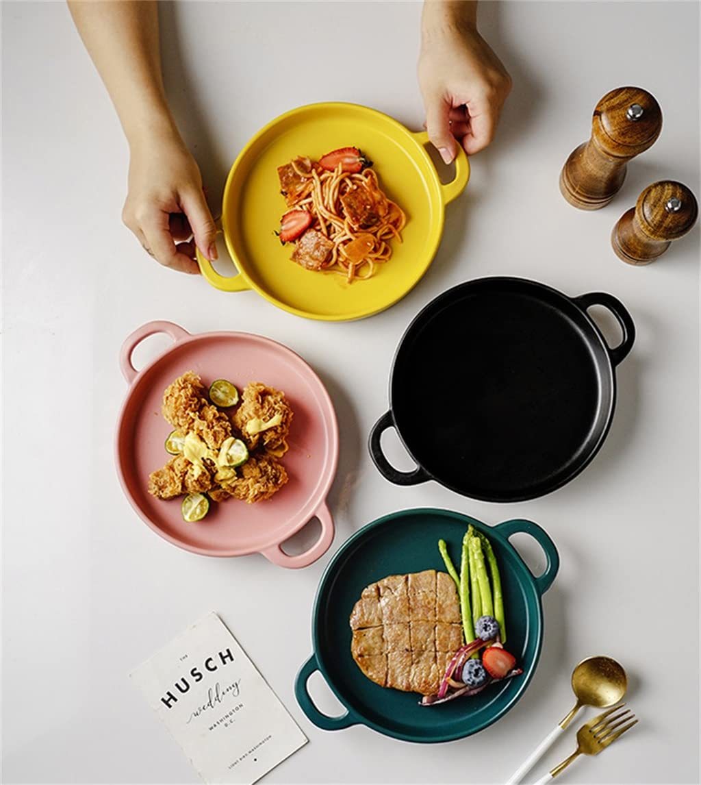 DHTDVD Ceramic Bakeware Cooking Pan Non-Stick Sauce Pans Nordic Dinner Set Japanese Jam Omelet Pot Egg Steak Tray (Color : Black-JoJo's Bizarre Adventure1, Size : 1pcs)