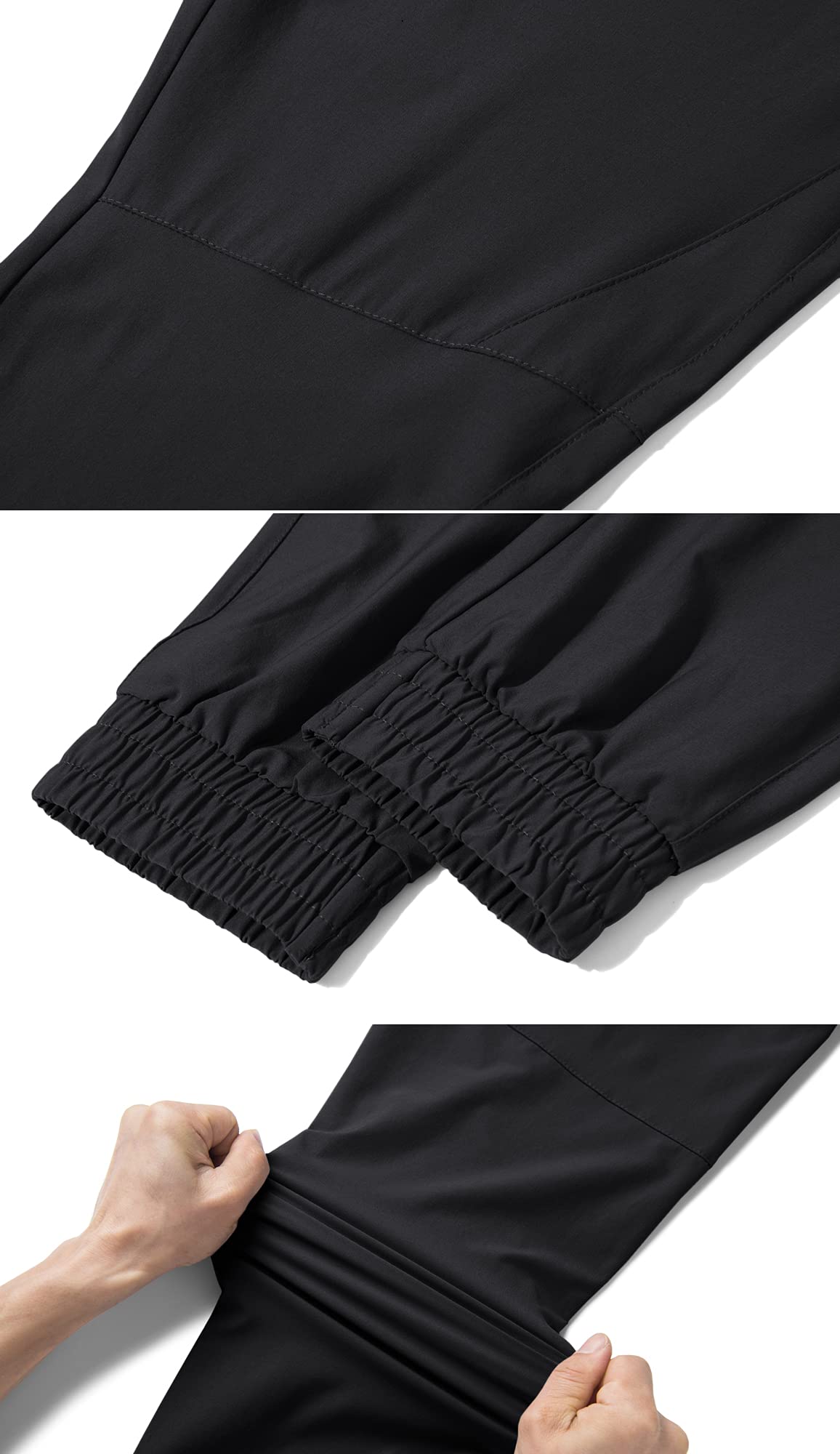 EKLENTSON Sweatpants for Women Jogger Dry Fit Hiking Closed Bottom Workout Pants Black