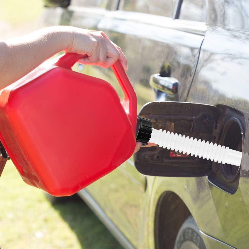 Gas Can Spout Replacement Kit, Flexible Pour Nozzle with Gasket, Gas Can Nozzle Replacement Universal with Seal Gasket/Vent Caps/Plugs/Extensions Fit Old & Most 1/2/5/10 Gallon Oil Cans (nylon)