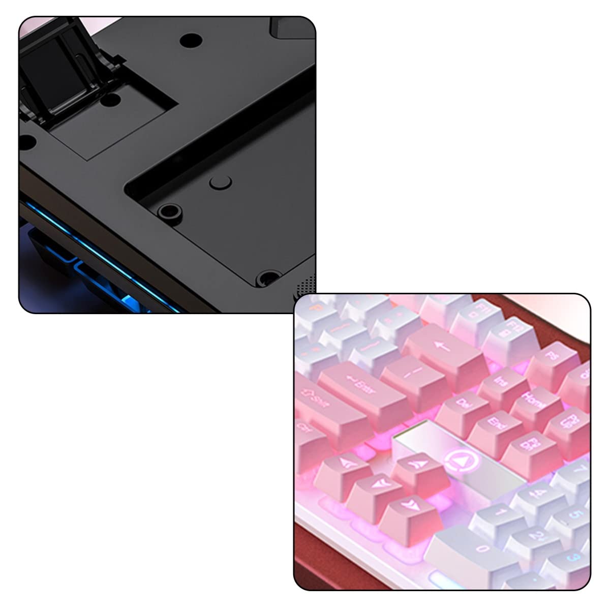 SOLUSTRE 104 Hardware Ultra Compact Keyboard Mechanical Electronic RGB Keyboard Private Model Computer Wired Keyboard USB Wired Keyboard Wired k500 Accessories Mechanical Feel Shine abs