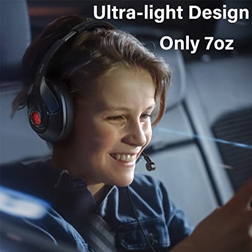 EKSA Ultralight USB Gaming Headset, Computer Headphones with AI Intelligent Noise Cancelling Microphone, 7.1 Surround Sound, Wired Headset for PC, PS4, PS5, Switch, Computer, Laptop