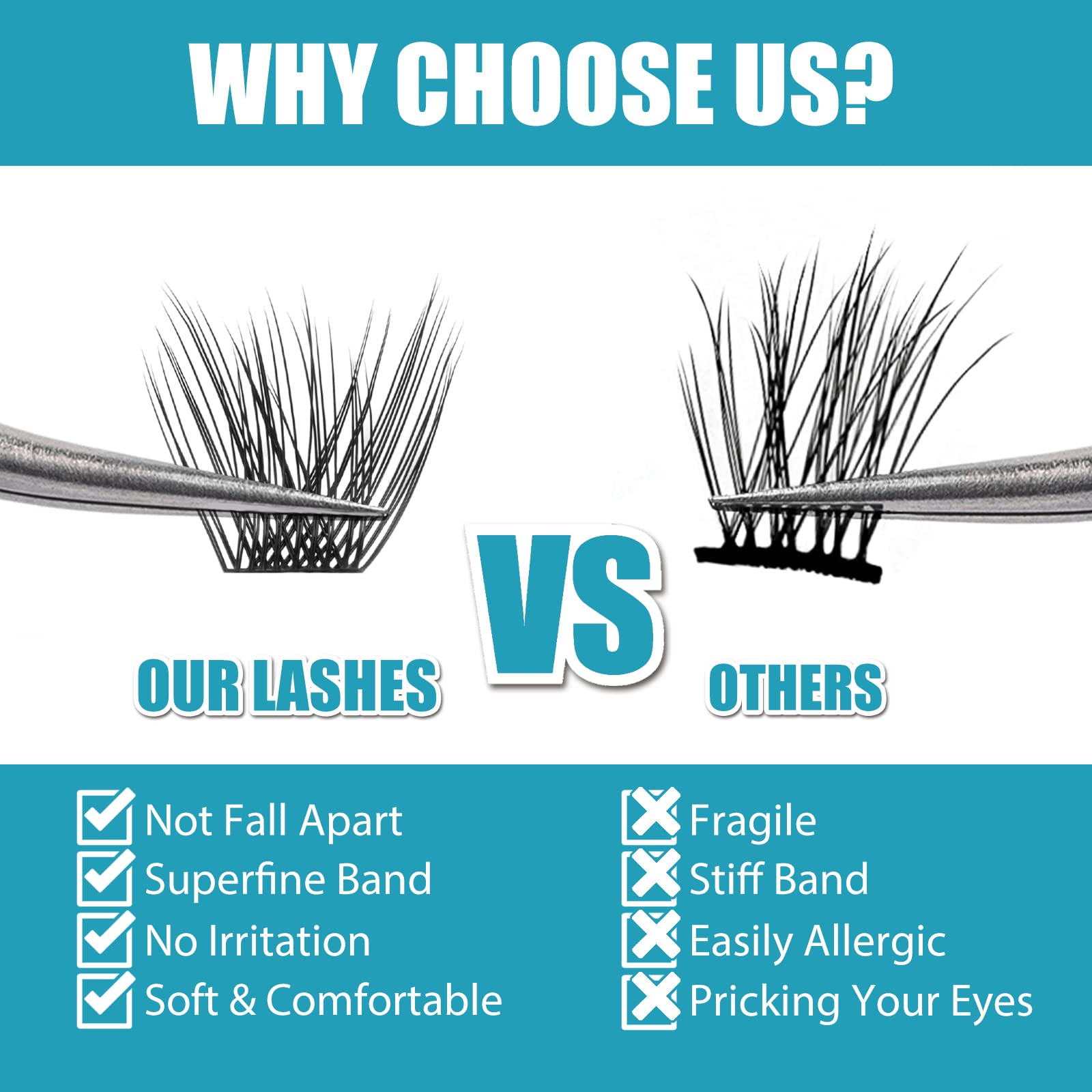 Lash Clusters IKVVOM 60 Pcs DIY Lash Extension Cluster Lashes 10-16mm C curl, Individual Lashes Cluster Lashes False Eyelashes Natural Look Volume Fluffy Wispy LashesF (Volume Mix)