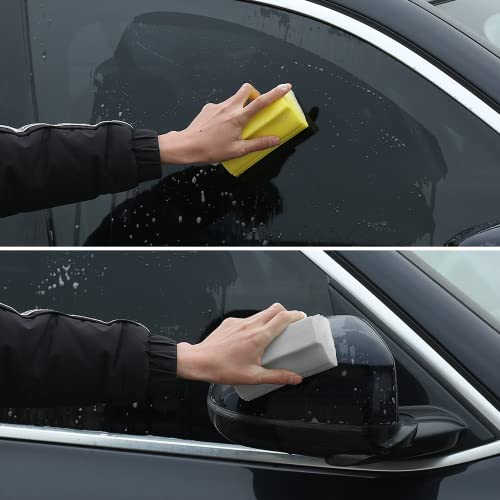 Damp Duster,3Pcs Magic Eraser Sponge, Mistgre Latest Handle Type Damp Duster Sponge, Reusable Dusters for Cleaning Blinds,Glass,Baseboards,Vents,Railings,Mirrors,Window Track Grooves and Faucets