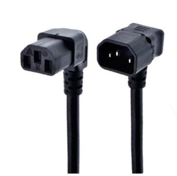 Toptekits 5ft/150cm C14 to C13 PDU Power Supply Extension Cord,90-Degree Down Angle IEC 320 C14 to 90-Degree Down Angle IEC 320 C13 Power Plug Converter Adapter Cable Cord (5ft/1.5m)