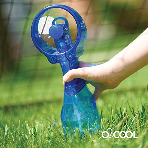 O2COOL Deluxe Handheld Battery Powered Water Misting Fan (Light Blue) 2 Pack