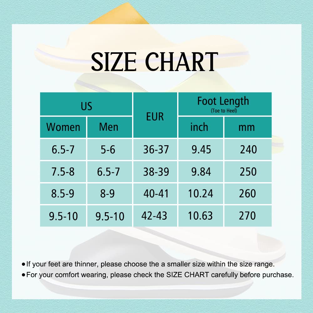 DITSONEO Cloud Slippers for Women and Men, Shower Non-slip Quick Drying Bathroom Sandals Thick Sole Lightweight Pillow Sandals, Ultra Cushion