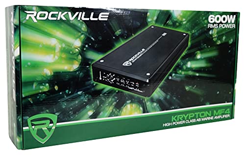 Rockville Krypton MF4 2400w Peak / 600w RMS 4 Channel Marine Amplifier Boat Amp