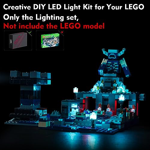 LocoLee LED Light Kit for LEGO Minecraft The Deep Dark Battle 21246, DIY Lighting Set Accessories Compatible with LEGO The Deep Dark Battle for Fans, Creative Decor Lego Light (Lights Only, No Models)