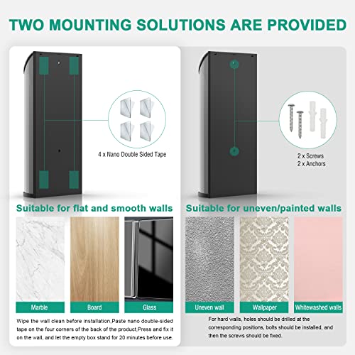 Plastic Bag Holder, Grocery Bag Holder, Wall Mount Grocery Bag Holder, Bag Organizer for Kitchen, Anti-Fingerprint Coating Stainless Steel Brushed