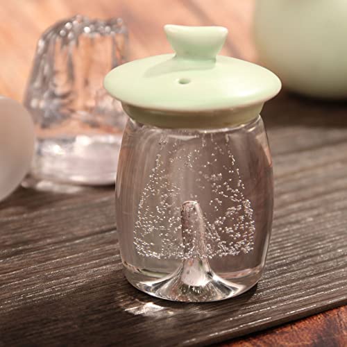 DOUBA Incense Burner Mini Artificial Crystal Glass Foam Incense Sticks Holder Teapot Lid Holder