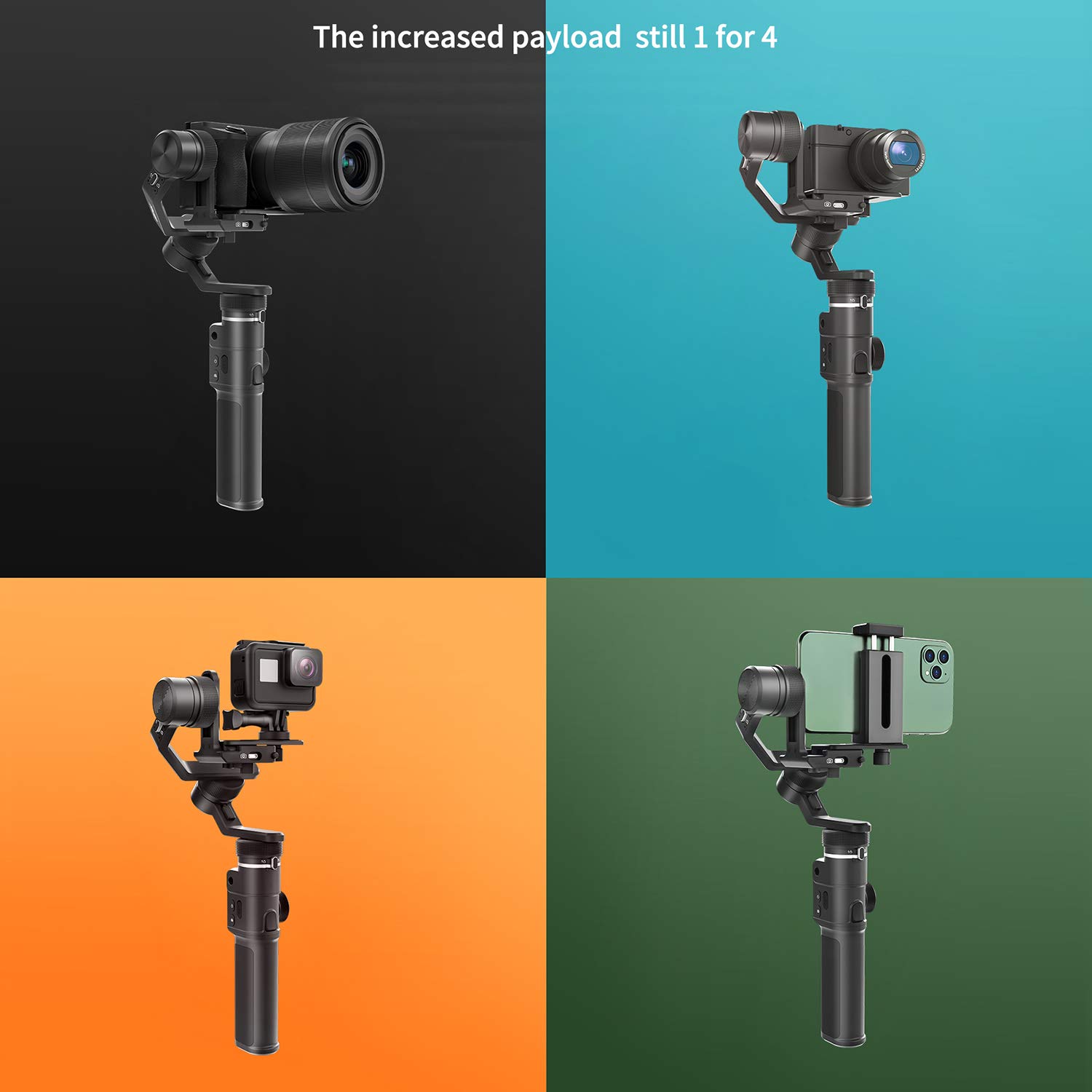FeiyuTech G6 Max 3-axis Handheld Gimbal Stabilizer for Mirrorless Camera Sony A6400 Series,Action Camera Gopro,Smart Phone iPhone 11 Pro Camera and Phone Stabilizers