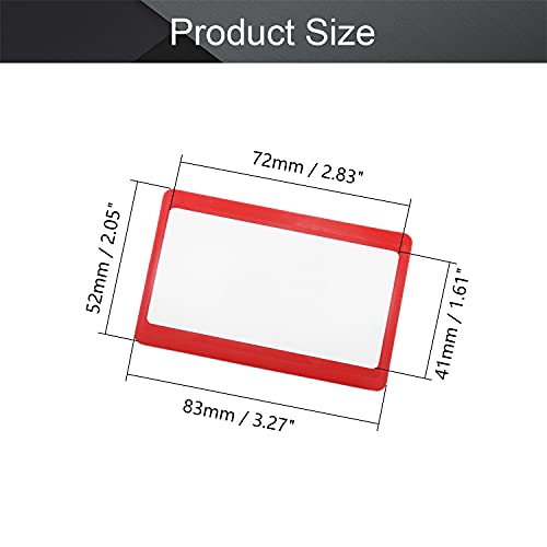 Othmro 5Pcs 3X PVC Page Magnifier 72×41mm/2.83"×1.61" Red Square Magnifying Glass Low Vision Aids Tool for Reading Small Prints