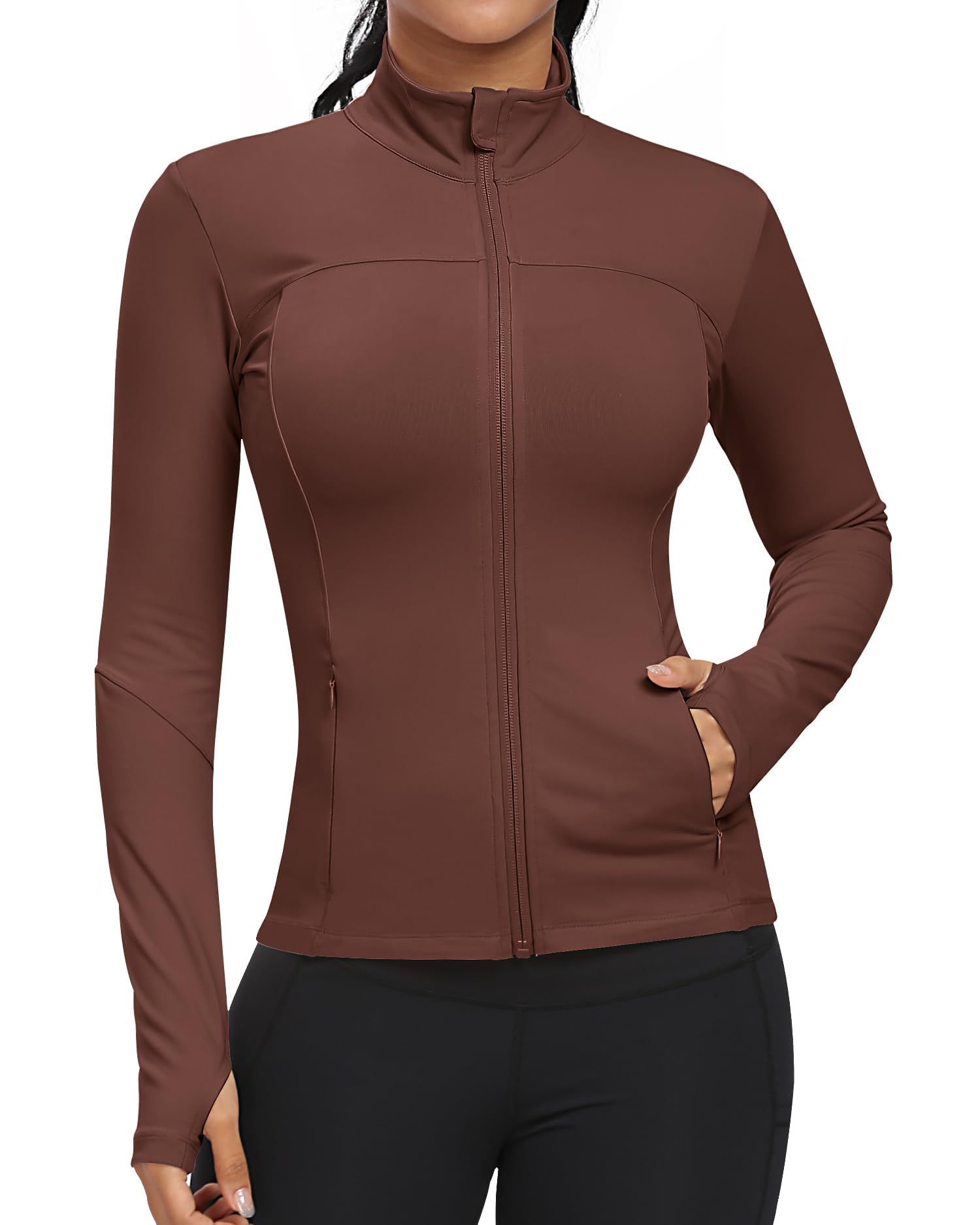 GYM RAINBOW Workout Jackets for Women, Full Zip Slim Fit Lightweight Athletic Running Sports Track Jacket with Pockets(3-Gleam Leopard,Medium)
