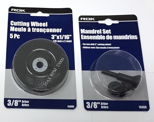 Metal Cut Off Wheels Kit for Air Die Grinder and Drill, 3-Inch Diameter, 1/16-in Thick