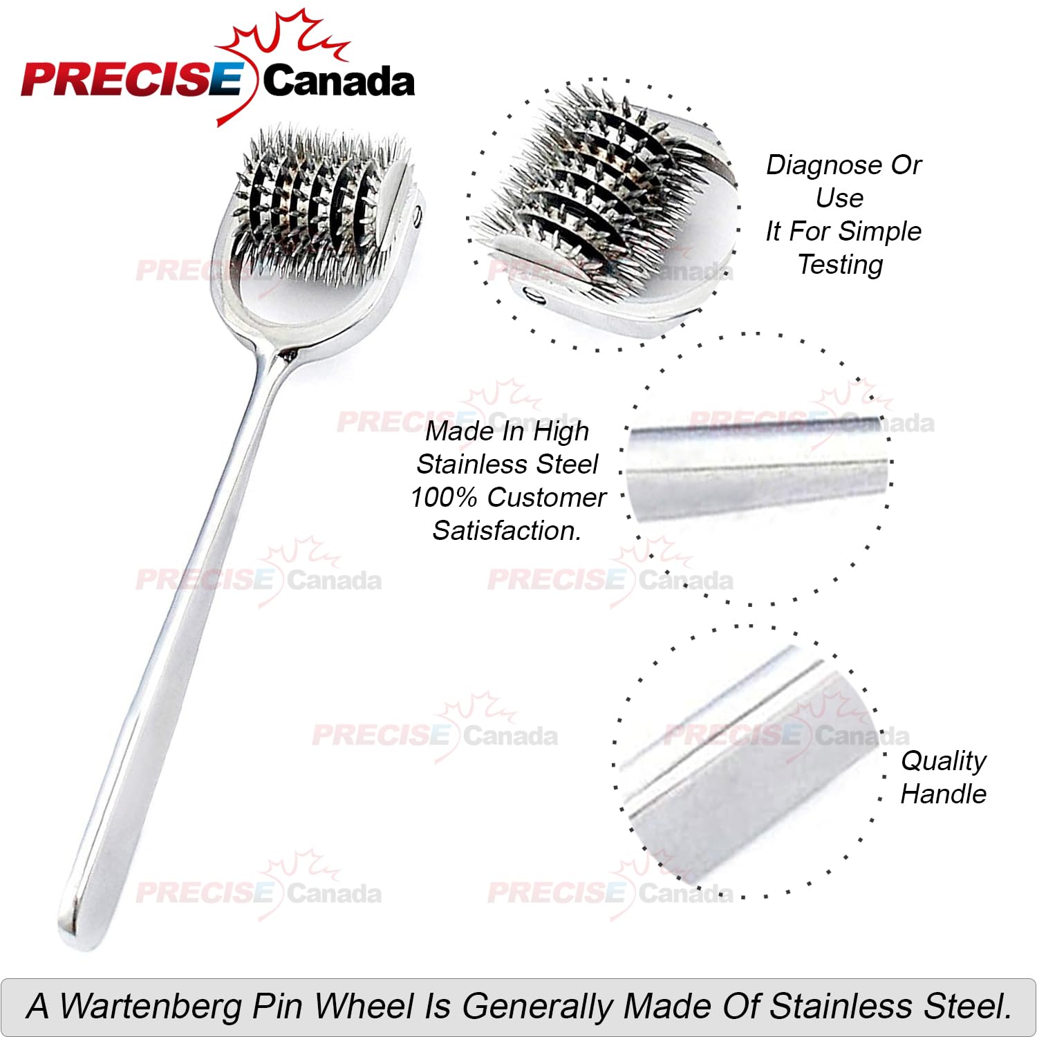 Set of 4 PCS Diagnostic NEUROLOGICAL WARTENBERG Sensory Pinwheel PIN Wheel 1, 3, 5, 7 Head (PC Brand)