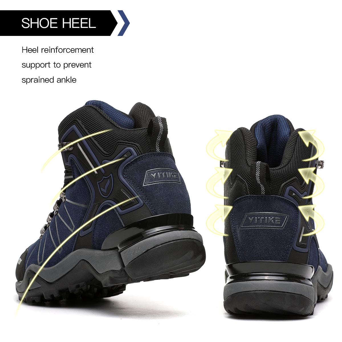 ELAPHURUS Men's Hiking Boots Trekking Shoes Waterproof Sport Work Boots Lightweight Walking Ankle Shoes Composite Toe Sneakers for Men (11 US Men, Navy)