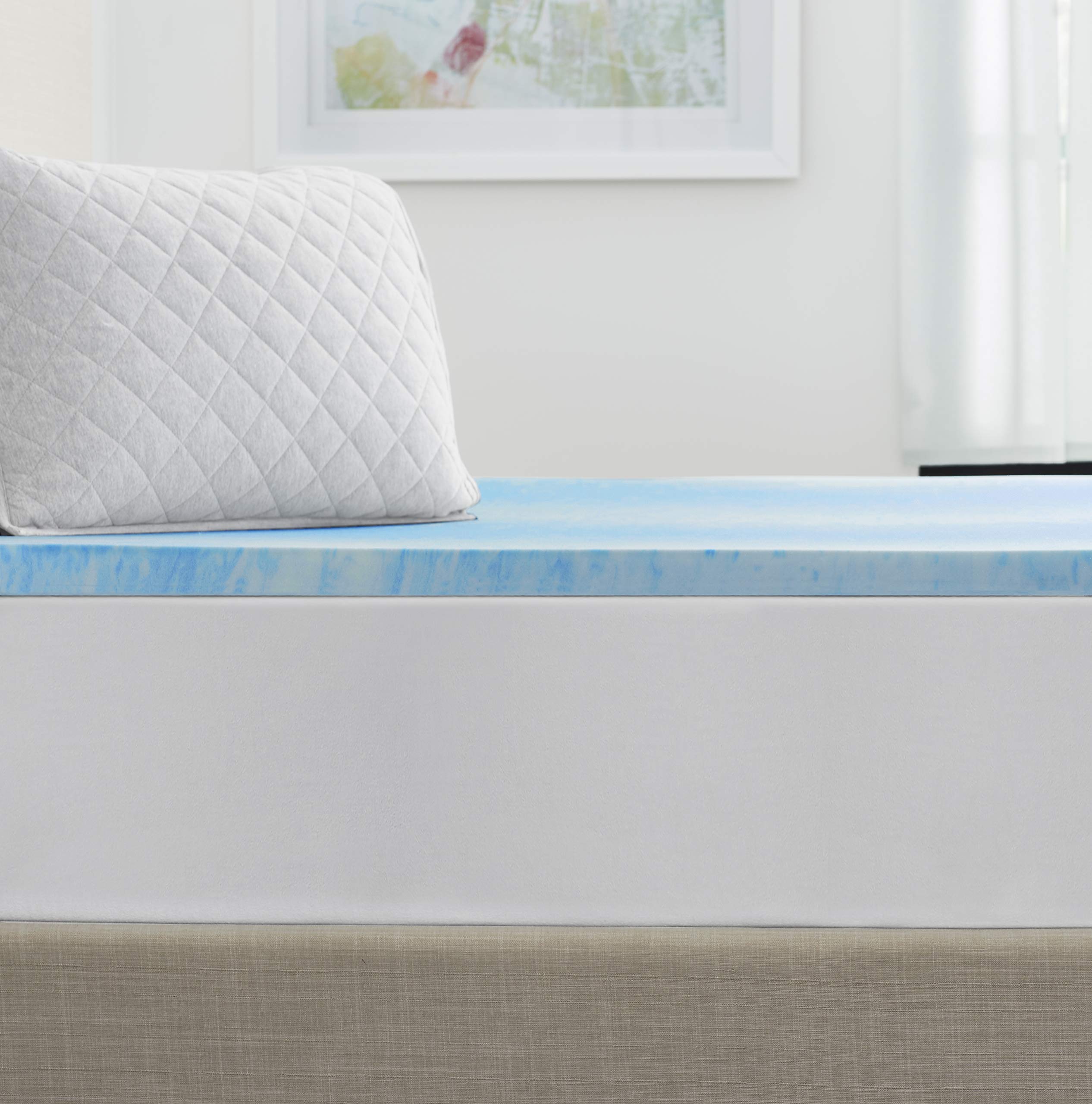 Sealy 1.5" SealyChill Gel Memory Foam Mattress Topper, Full, White