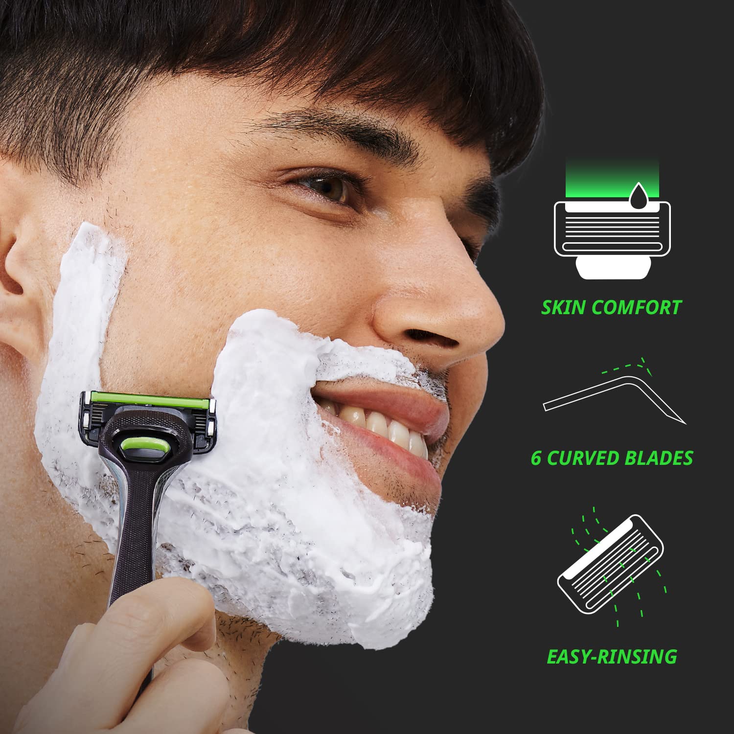Dorco Pace 6 Pro - Six Blade Razor System with Trimmer - 12 Pack Refill (No Handle)