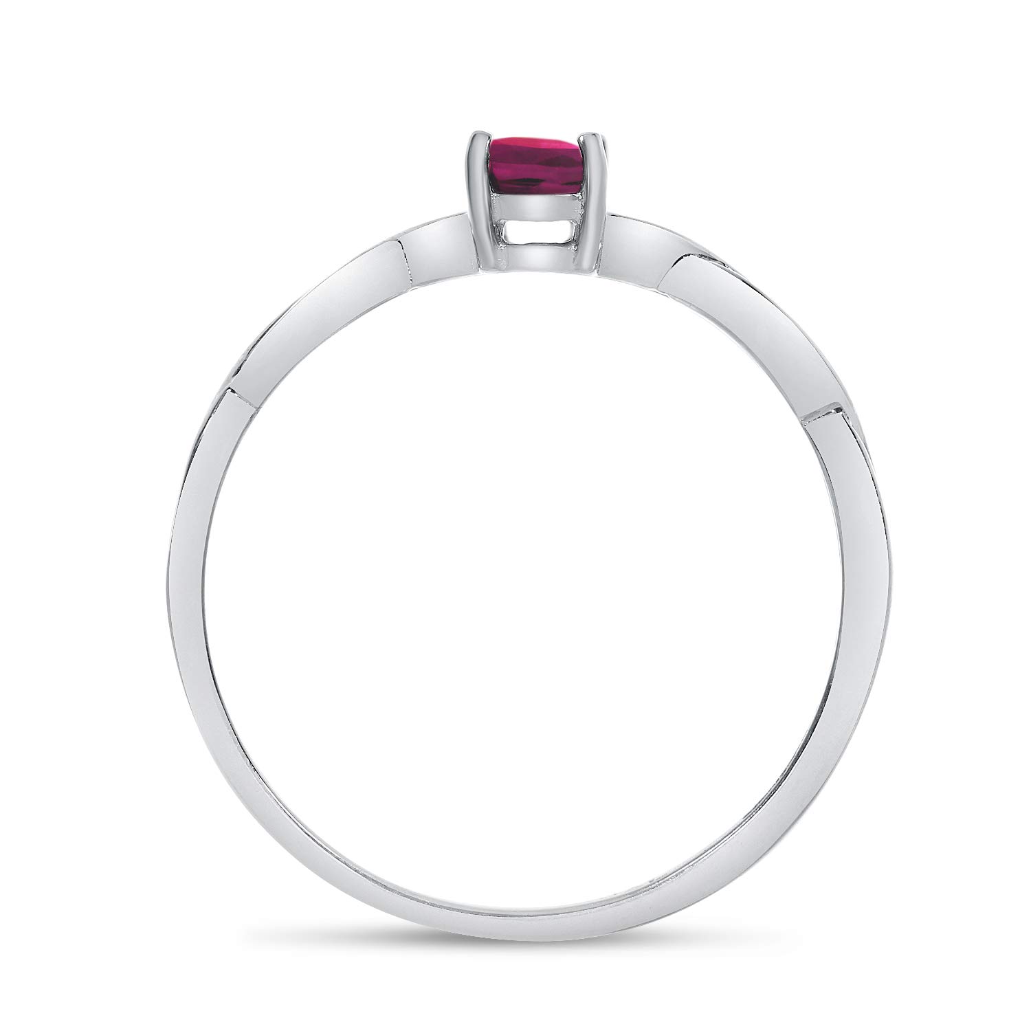 Direct-Jewelry 10k White Gold Oval Ruby Ring (Size 9)
