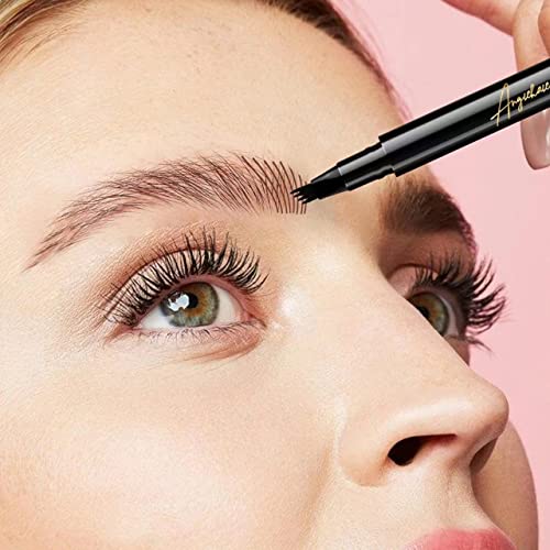 Eyebrow Pen, Microblading Eye Brow Pencil, Micro 4 Point Makeup Pens for Natural and Hair-Like Strokes, Long Lasting, Waterproof and Professional Eyebrow Definer (Dark Brown)