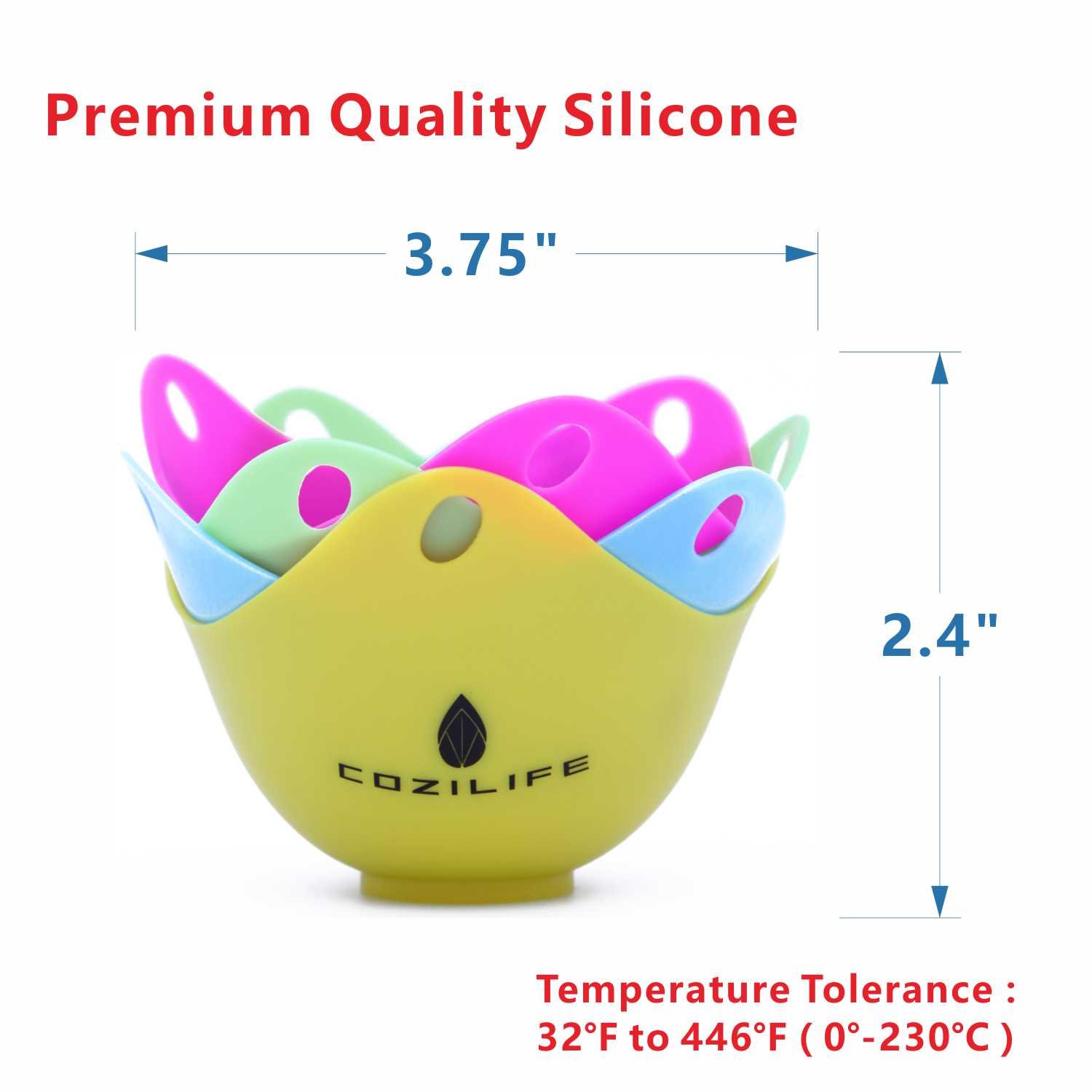 Egg Poacher β COZILIFE Silicone Egg Poaching Cups with Ring Standers, For Microwave or Stovetop Egg Cooking, Kraft Box Packing, BPA Free, Pack of 4