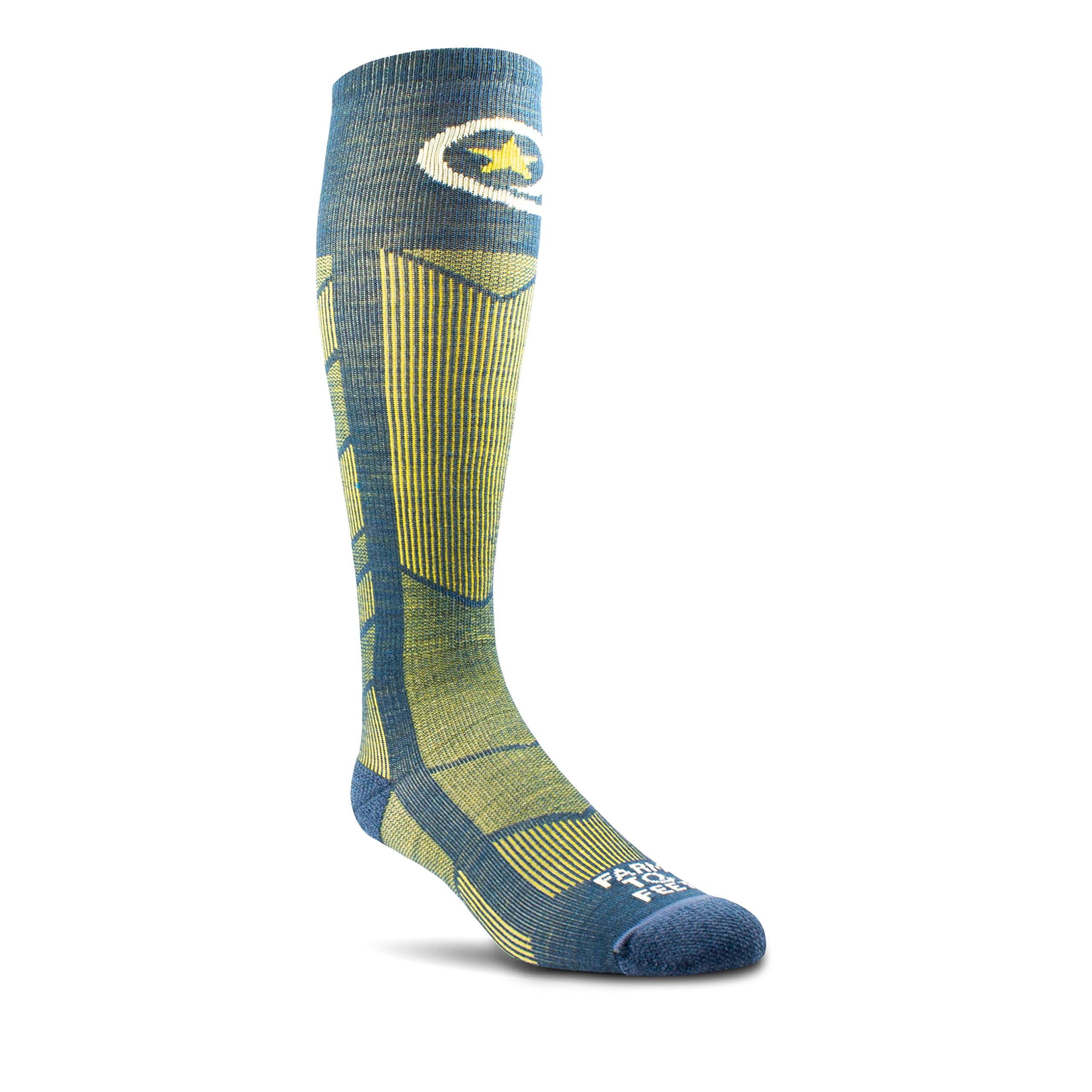 Farm to Feet Wool Socks, Denim Blue Heather, Medium