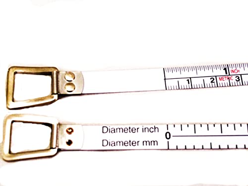 Meterex Diaflex Diameter Tape Measure with Flexible Steel Blade and Plastic Case, Dual Reading in CM and Inches with 2m Range and Blank Space Before Zero - Measure Diameter of Trees and Pipes