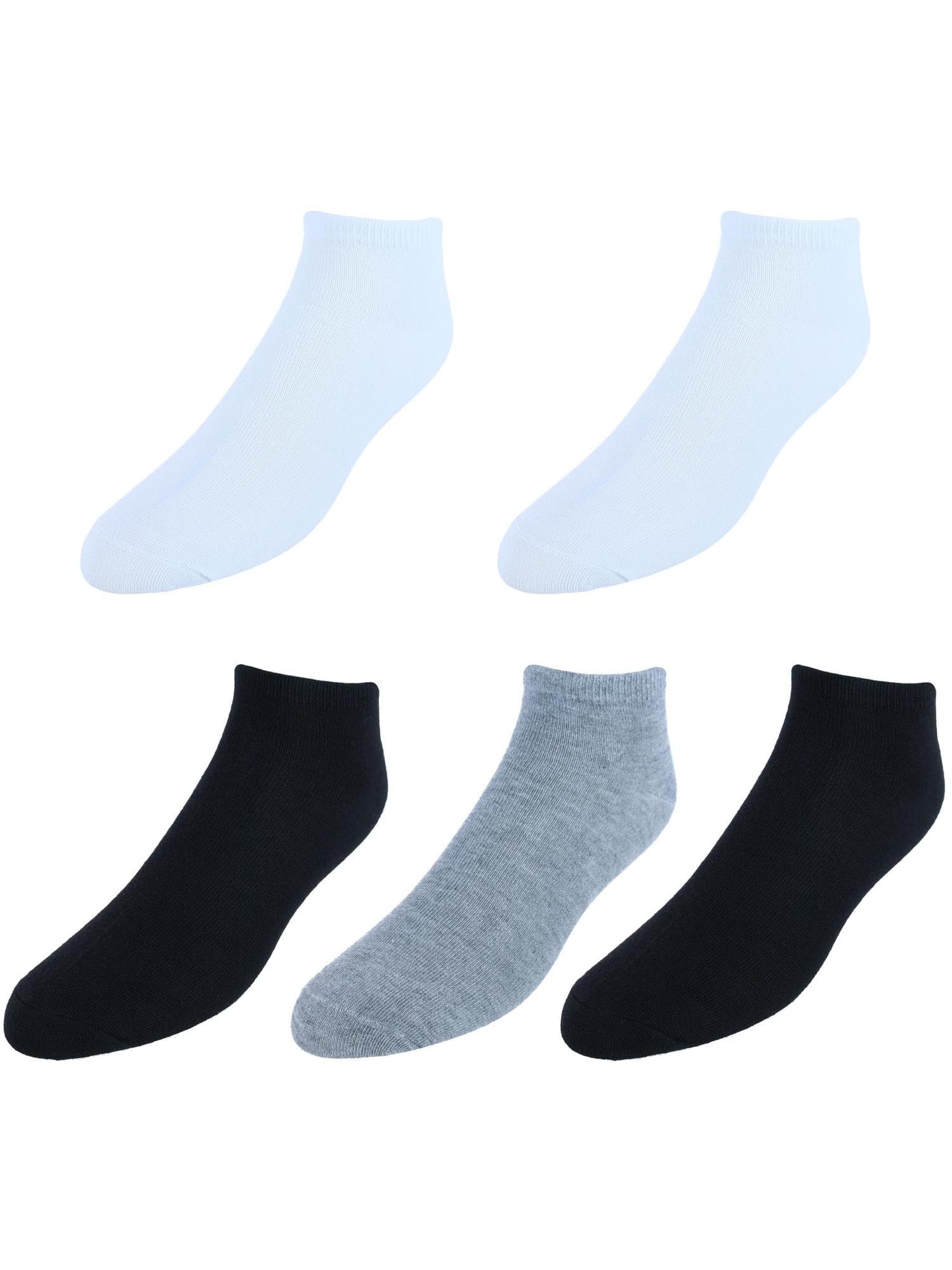 CTM® Men's Quarter Cut Athletic Comfort Socks (5 Pairs), Multiple