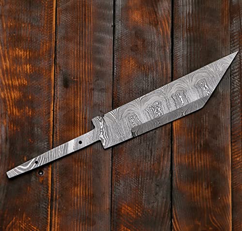 Handmade Damascus Steel Hunting Knife Blank Seax Knife For Knife Making Supplies RK 11