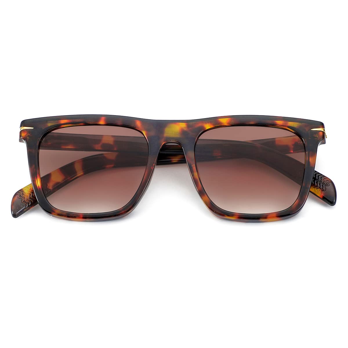 Gleyemor Classic Square Sunglasses for Men Vintage Trendy Shades UV400 Protection (Black/Grey)