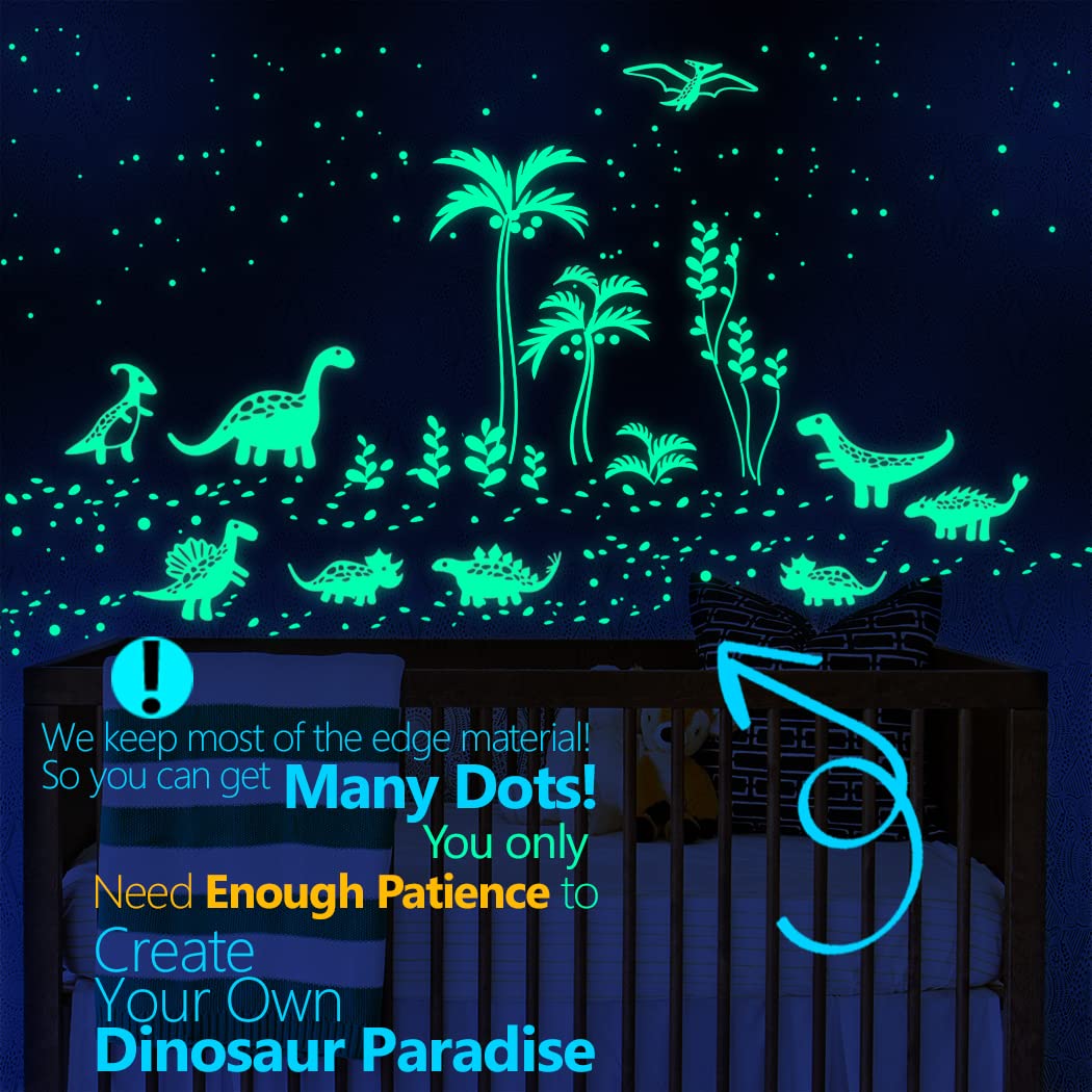 Glow in the Dark Stickers - Glow in the Dark Stars for Ceiling Kids Glow Stars for Ceiling Stars Glow in the Dark Glow in the Dark Ceiling Decorations Wall Decals Glowing Stars for Ceiling (Dinosaur1)