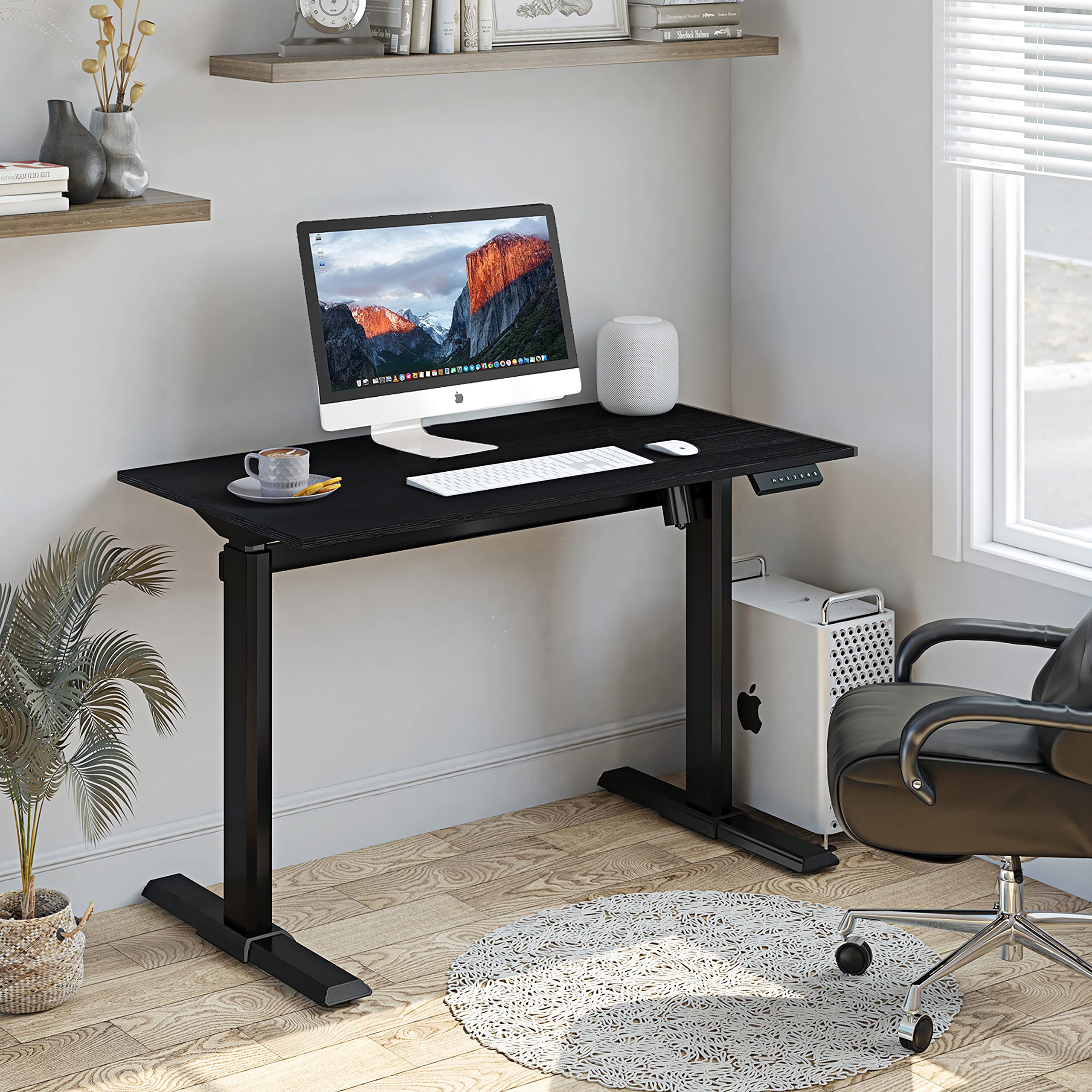 Fenge Height Adjustable Standing Desk- 43x24ββ Electric Stand Up Desk - Sit Stand Desk, Ultra-Quiet Motor, Home Office Workstation, Black