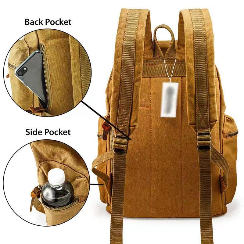 Geboldil Large capacity canvas waterproof backpack Retro backpack Travel backpack Computer bag
