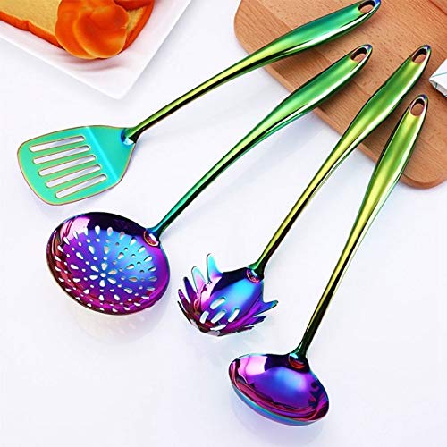 DNATS Gold Stainless Steel Cooking Tools Spoon Shovel Cookware Kitchen Tools Spatula Ladle Kitchenware