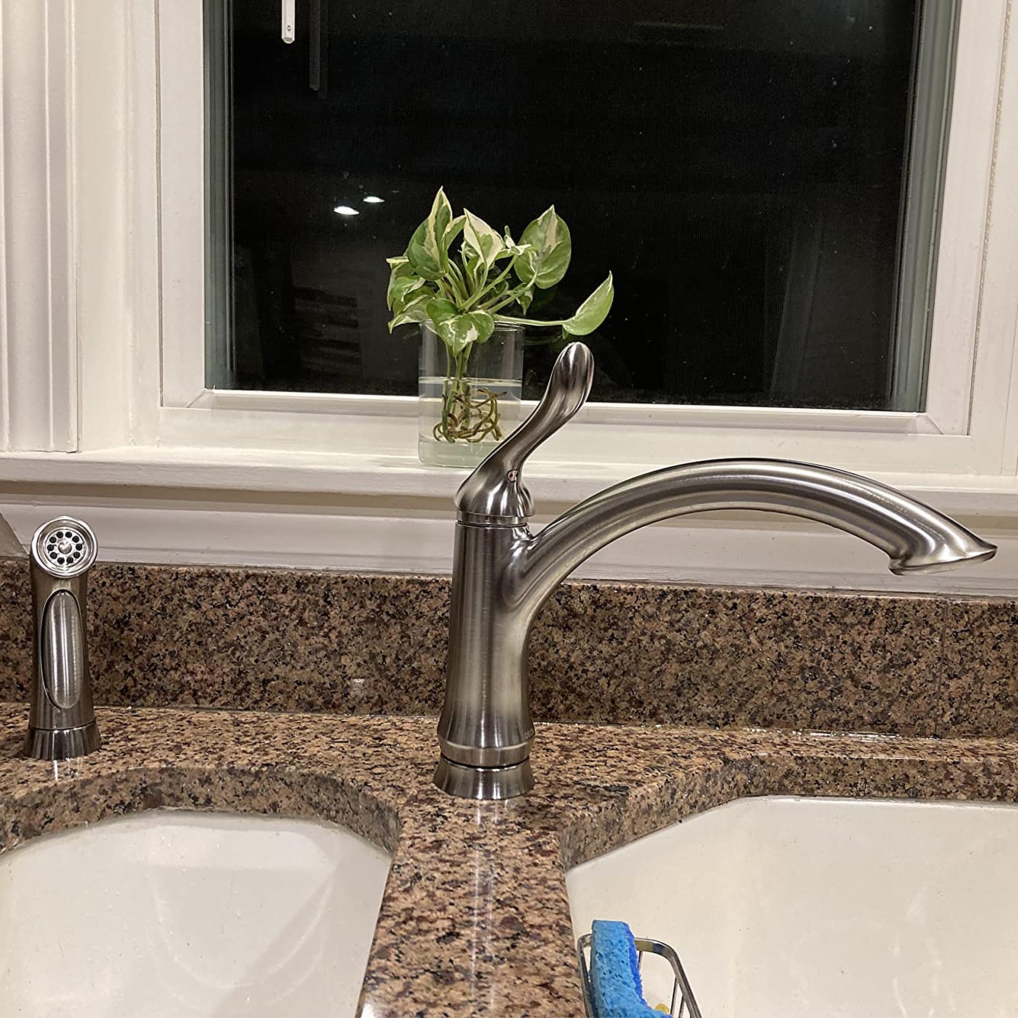 Kitchen Sink Sprayer Replacement for Delta Faucet RP53880SS Kitchen Faucet Sprayer Replacement for Delta Faucet Side Sprayer Replacement, Hose Not Included, Brushed Nickel