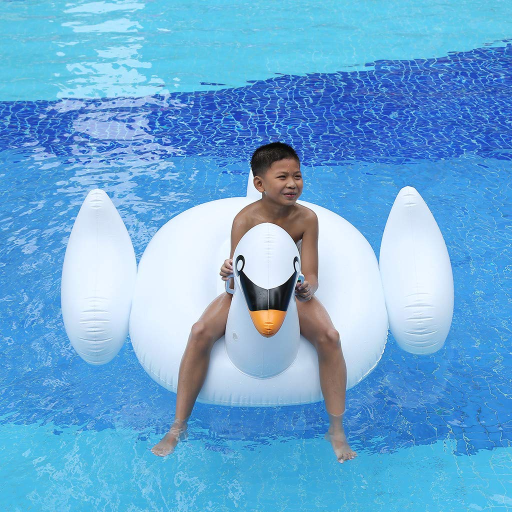 Toxz Swan Inflatable Ride-On Swimming Ring,Suitable for Children and Adults,Built-in Handles,59" X 59" X 39.3"(Ship from US!)